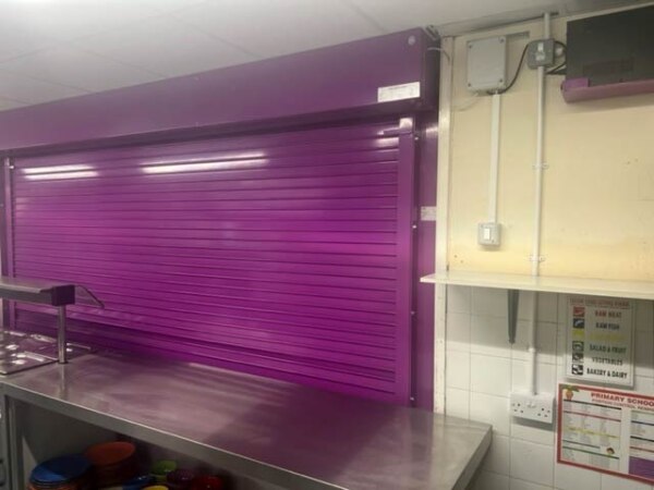 Serving Hatch Fire Shutter Installed At Critchill School Somerset
