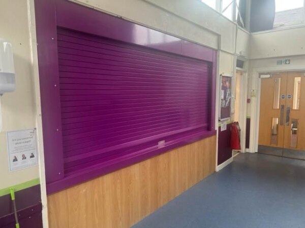 Serving Hatch Fire Shutter Installed At Critchill School Somerset